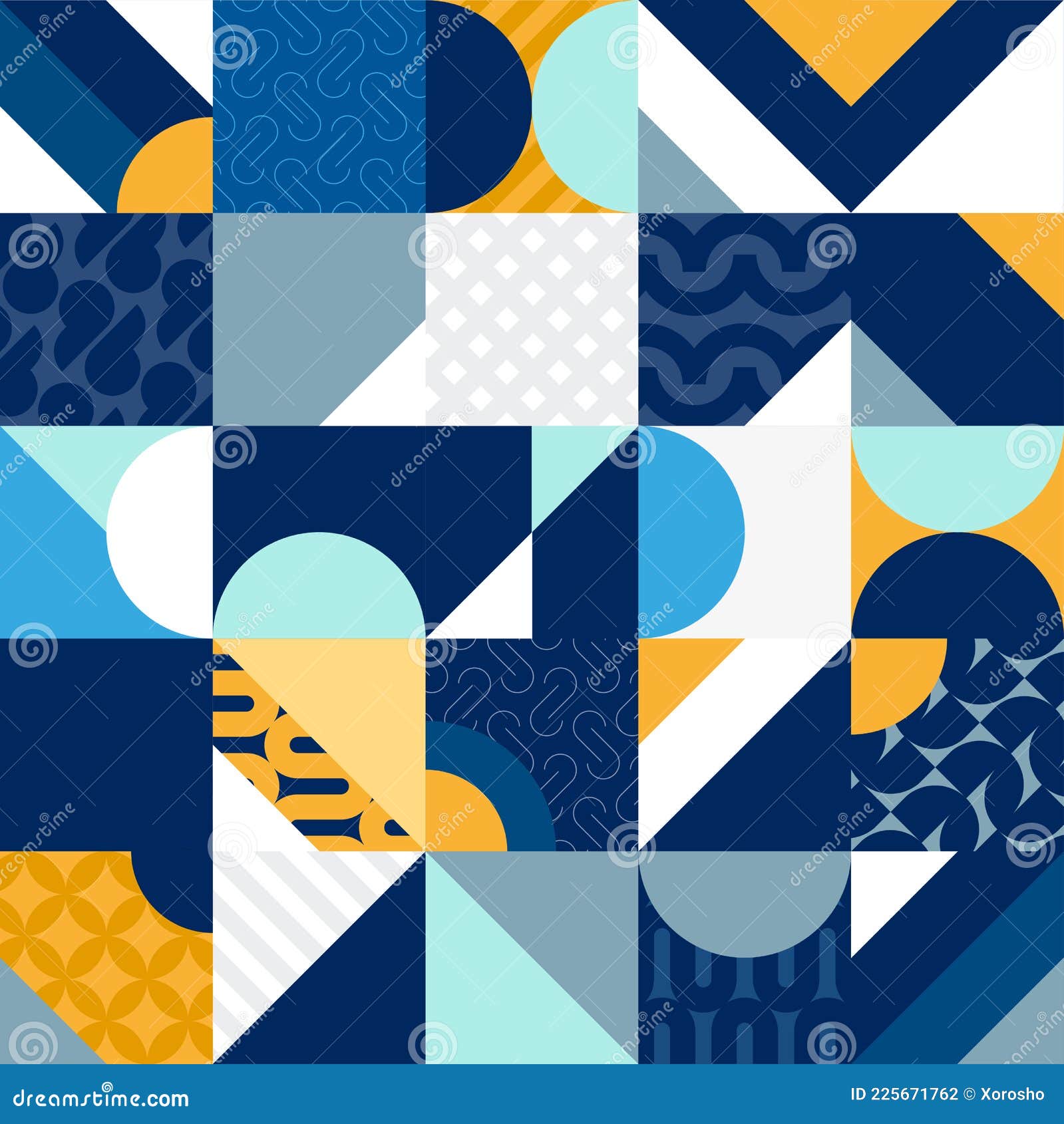 Abstract Blue Patten of Geometric Shapes Stock Vector - Illustration of ...