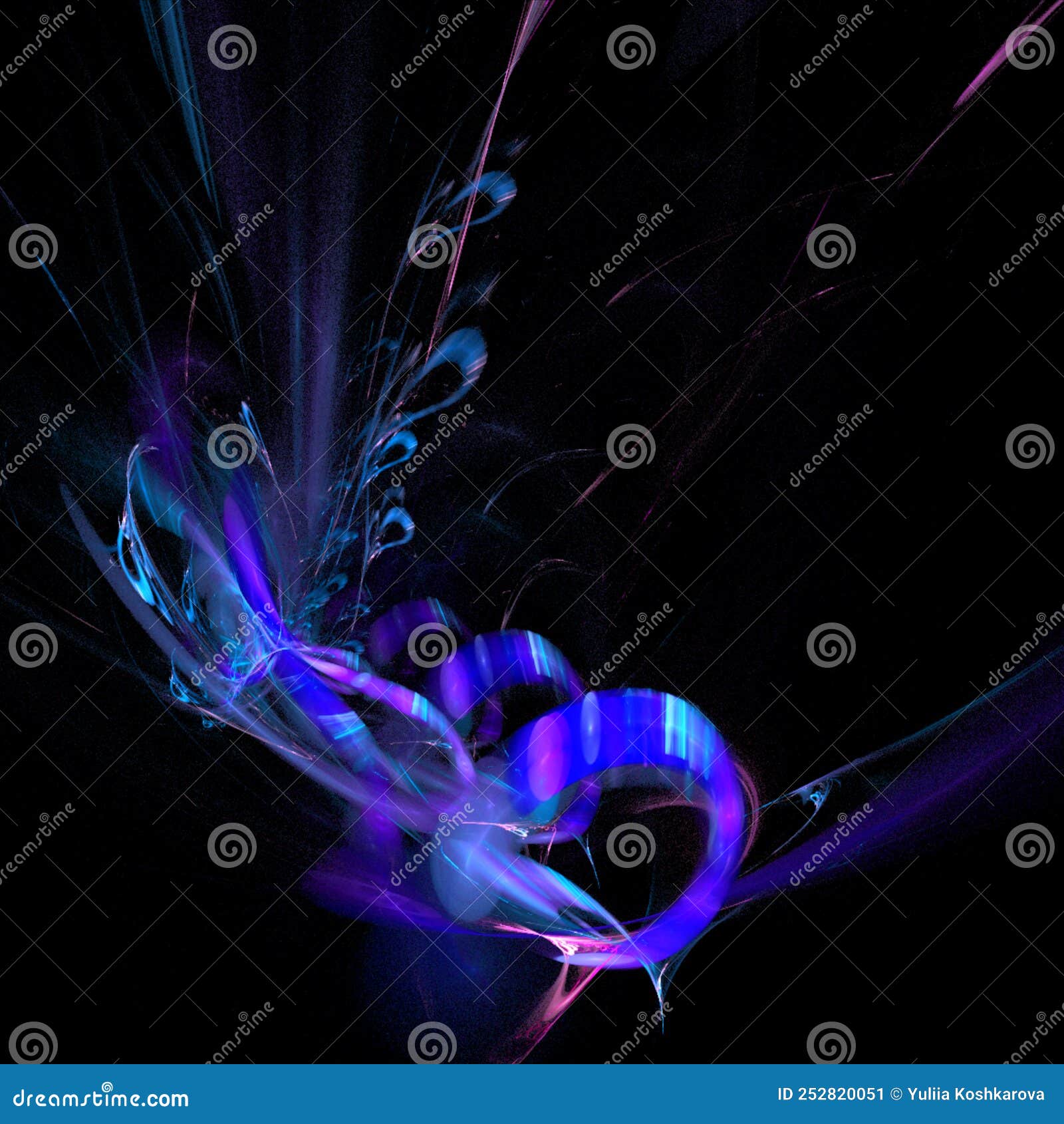Abstract Blue Pattern on Black, Color Graphics, Background Stock Vector ...