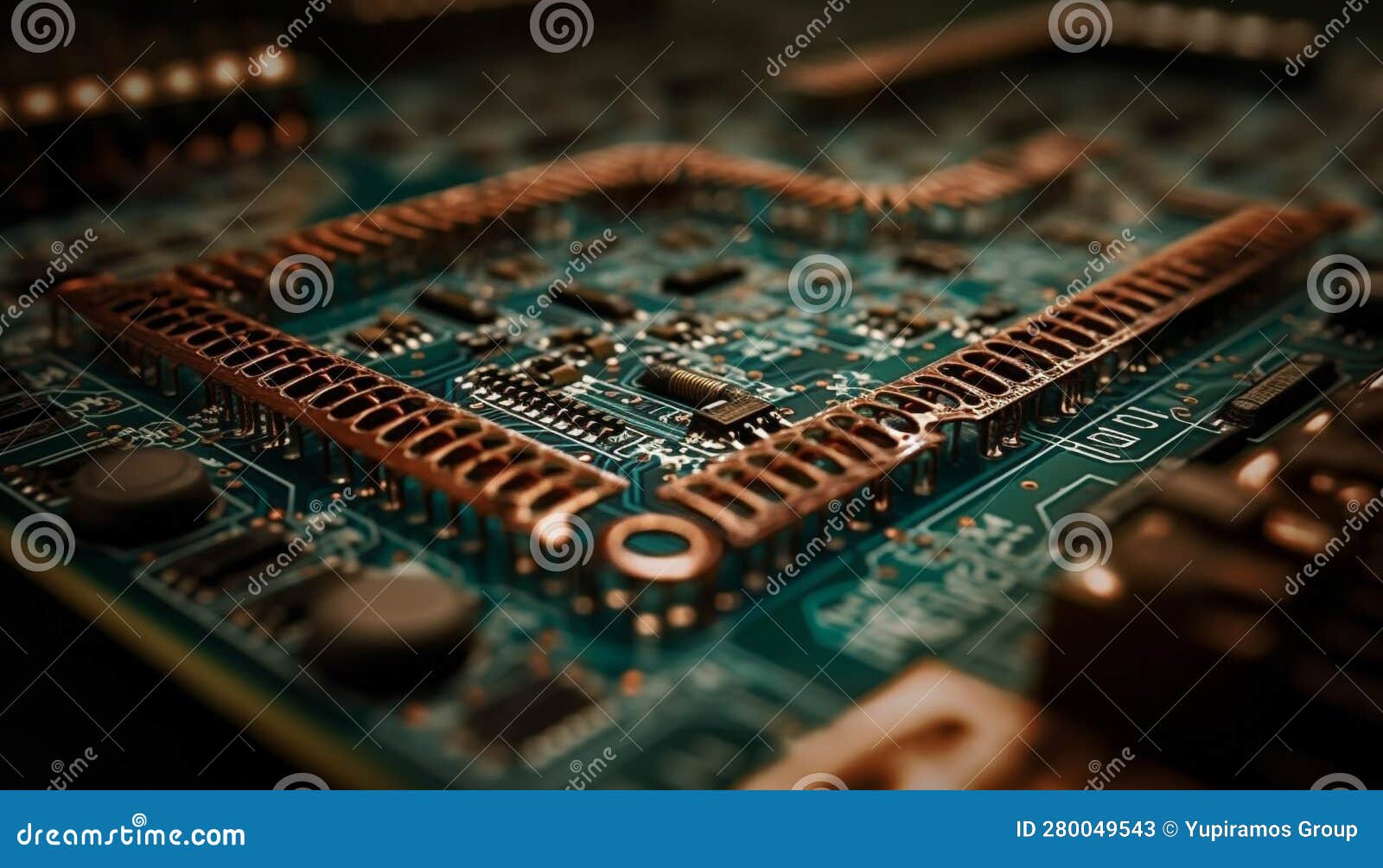 Abstract Blue Pattern of Computer Chip on Semiconductor Circuit Board ...