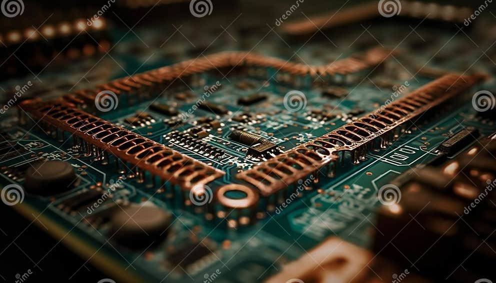 Abstract Blue Pattern of Computer Chip on Semiconductor Circuit Board ...