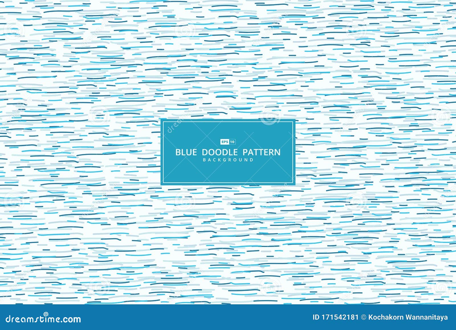 Abstract Blue Pattern of Hand Drawn Doodle Pattern Design Decorative ...