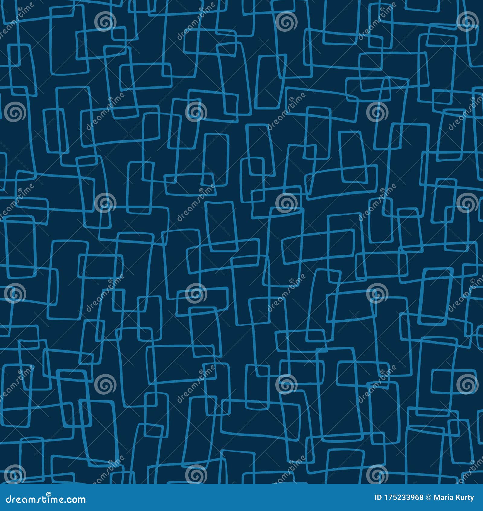 Abstract Blue Pattern with Hand Drawn Rectangles Stock Vector ...