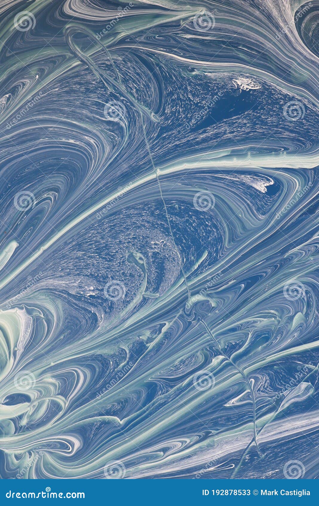 Abstract Blue Pattern with Loops and Swirls in Acrylic Paint Stock ...