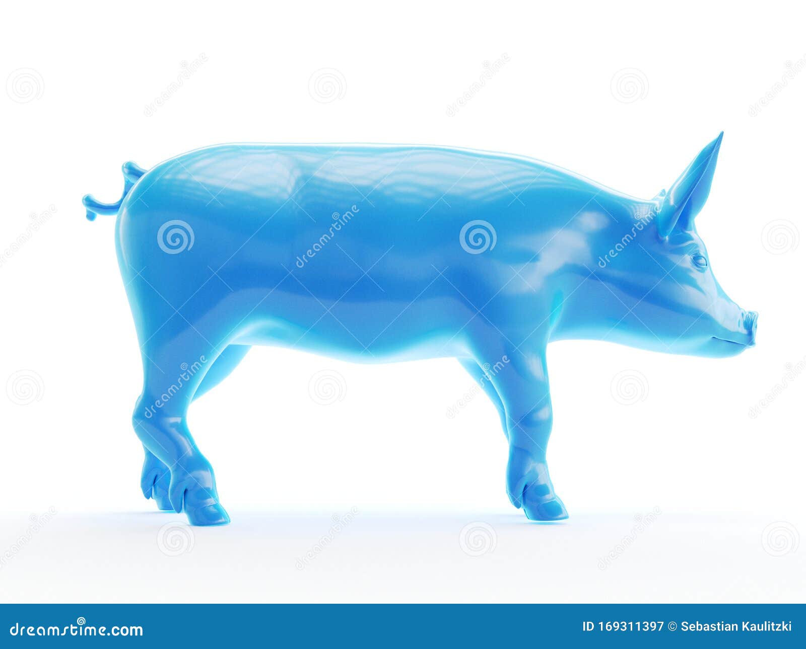 An abstract blue pig stock illustration. Illustration of object - 169311397