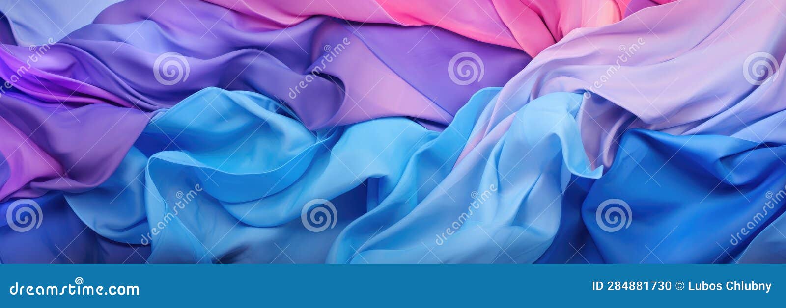 Abstract Blue and Pink Background with Folded Textile Ruffle. Stock ...