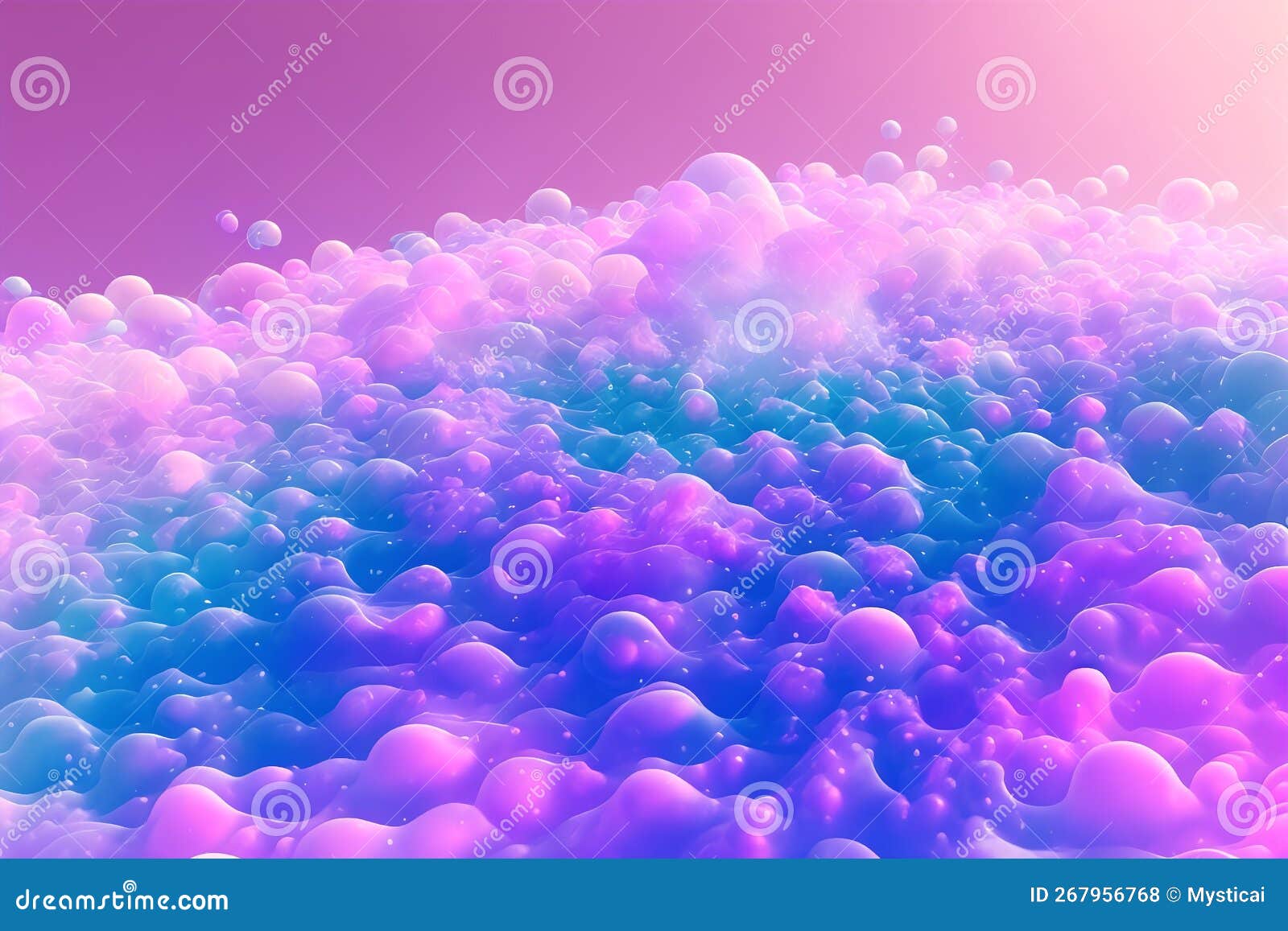Abstract Blue and Pink Bubbly Surface on a Pink Background, Generative ...