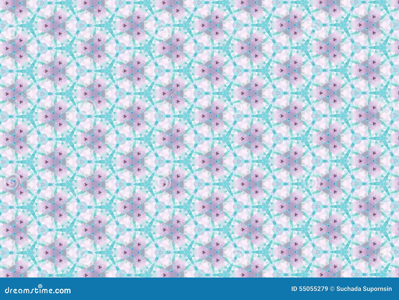 Abstract Blue Pink Flower Pattern Wallpaper. Stock Image - Image of ...