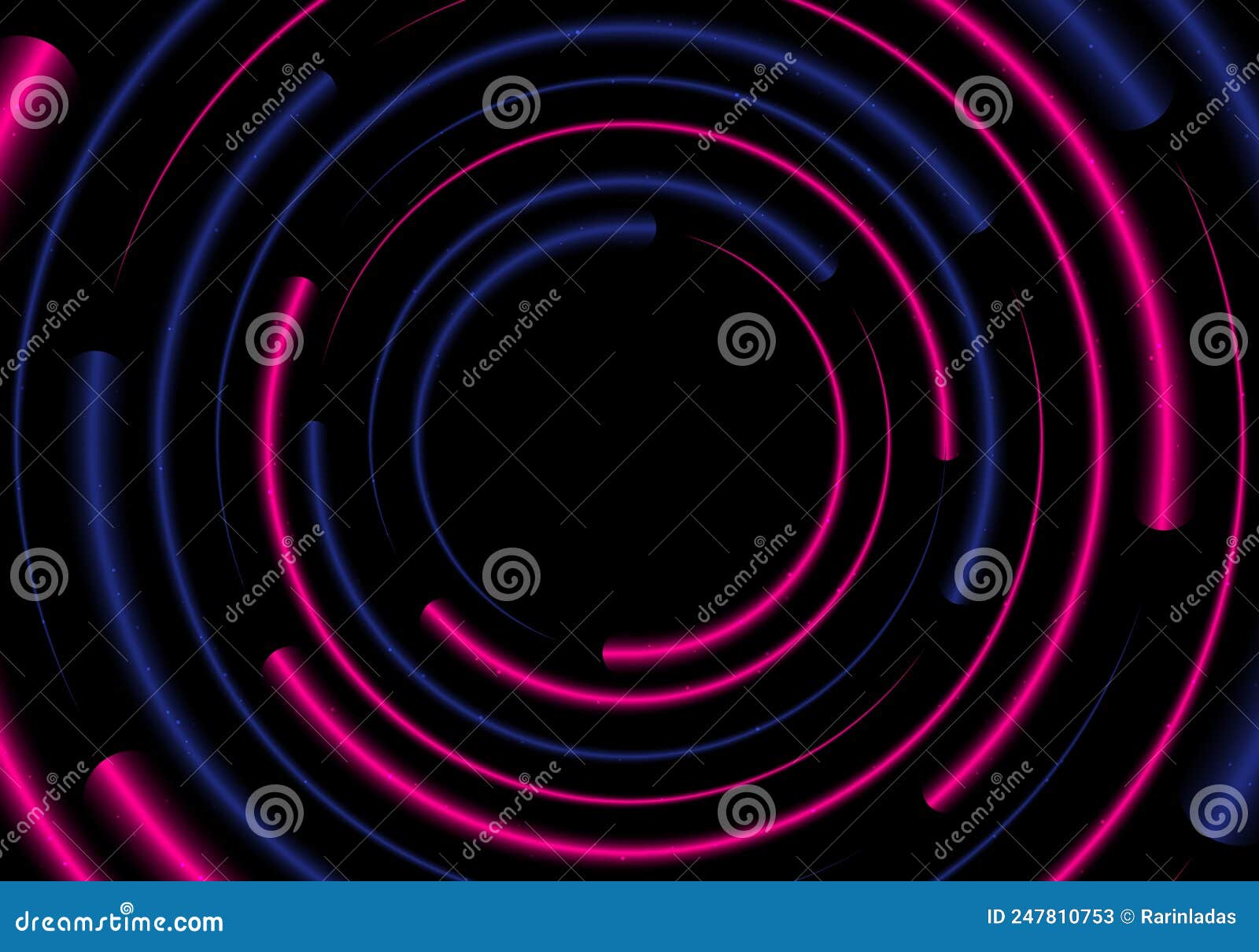 Abstract Blue and Pink Glowing Neon Lighting Effect Circles Radius ...