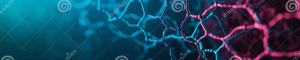 Abstract Blue and Pink Network Structure Interconnected Lines and Nodes ...