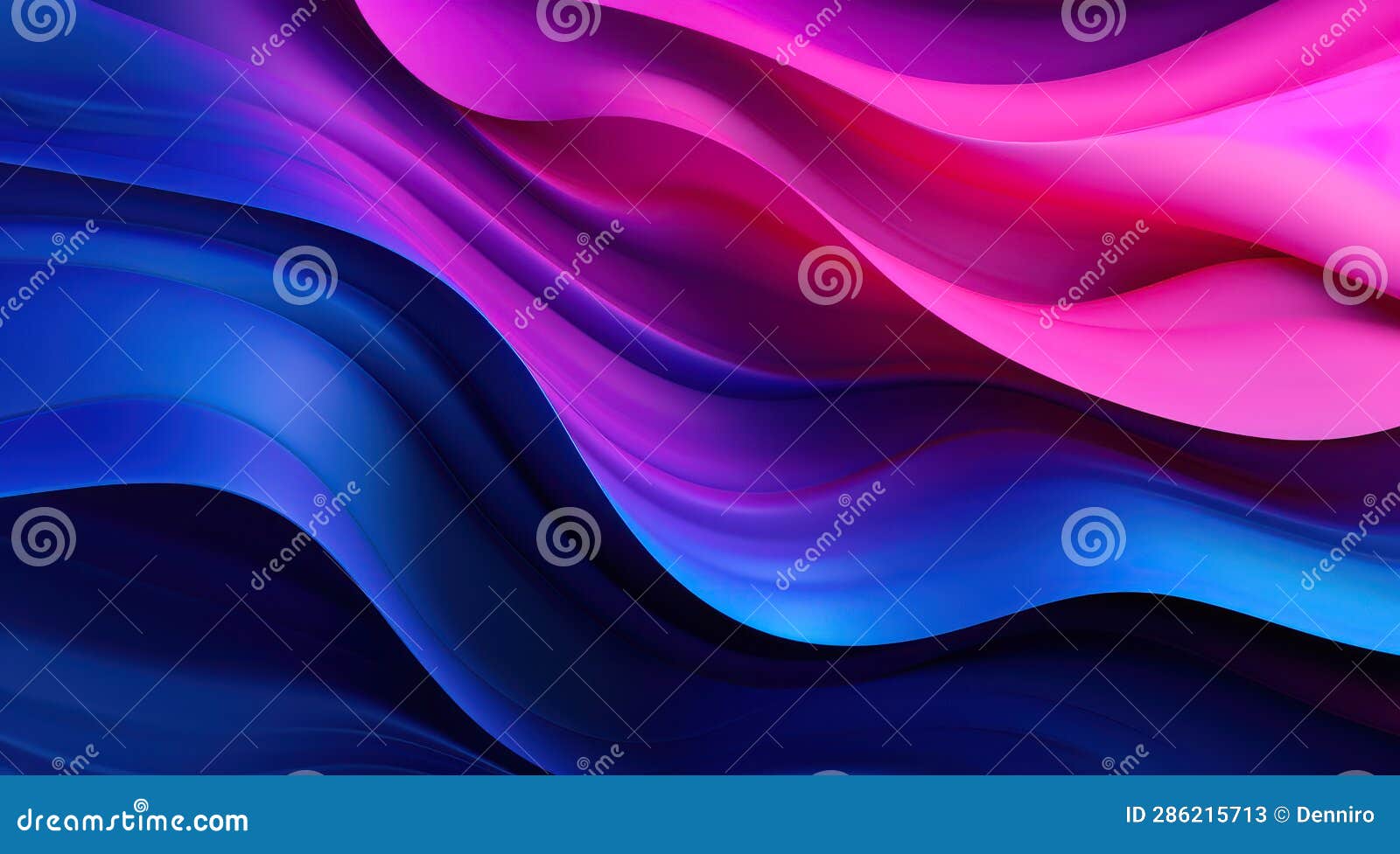 Abstract Blue, Pink, Purple Waves Background Stock Illustration ...