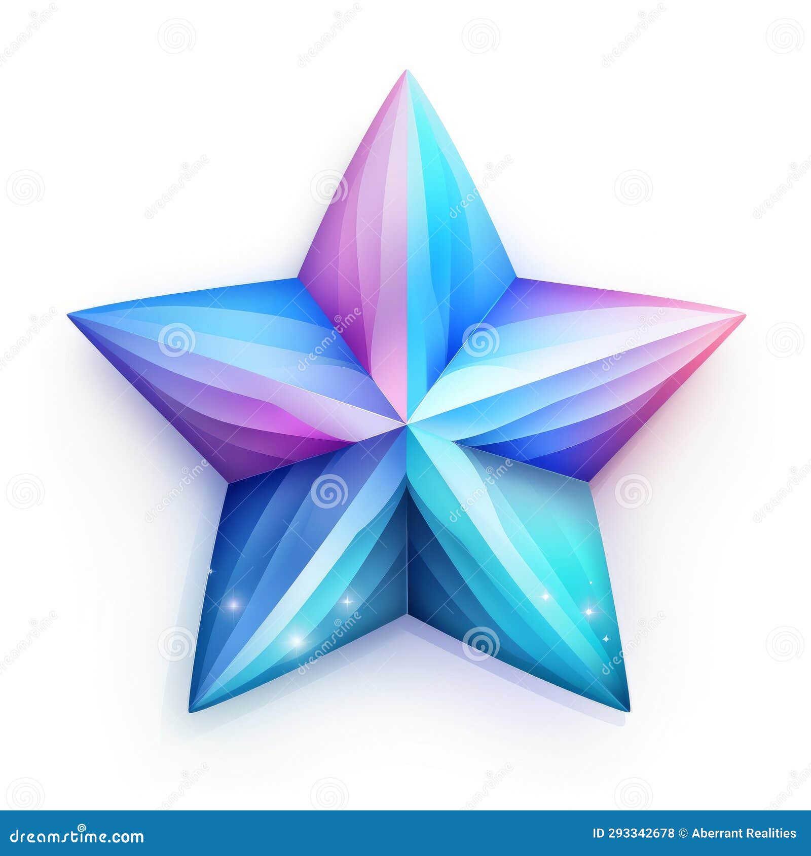 An Abstract Blue and Pink Star on a White Background Stock Illustration ...