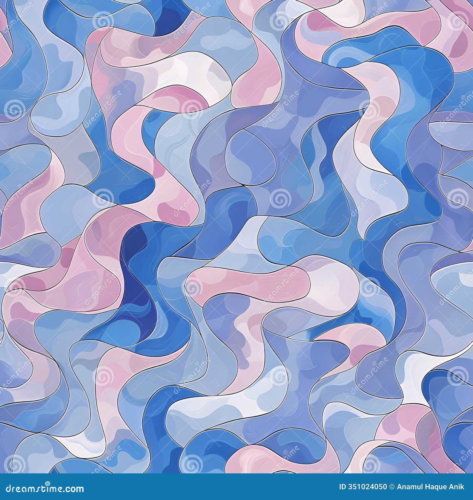 Abstract Blue and Pink Swirl Pattern Stock Illustration - Illustration ...