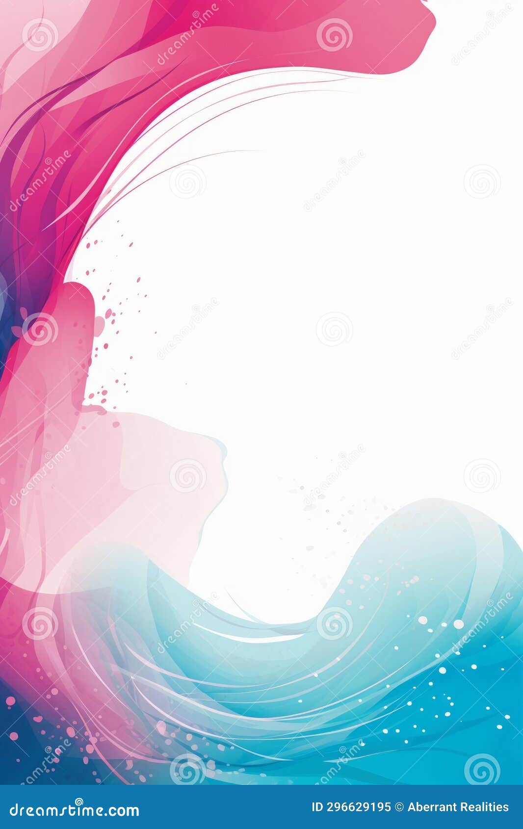 Abstract Blue and Pink Wave Background with White Space for Text Stock ...