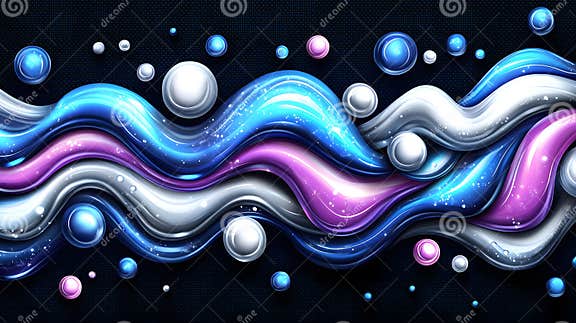 Abstract Blue and Pink Wave Pattern Design Stock Illustration ...