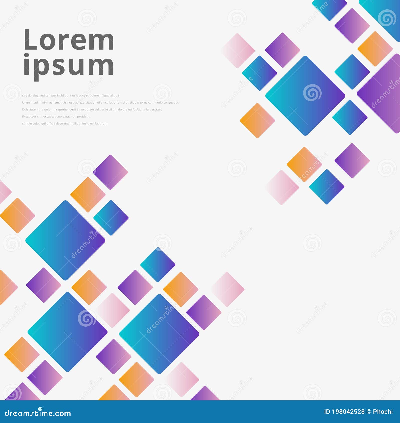 Abstract Blue, Pink, Yellow Gradient Color Square Pattern Randow Size ...