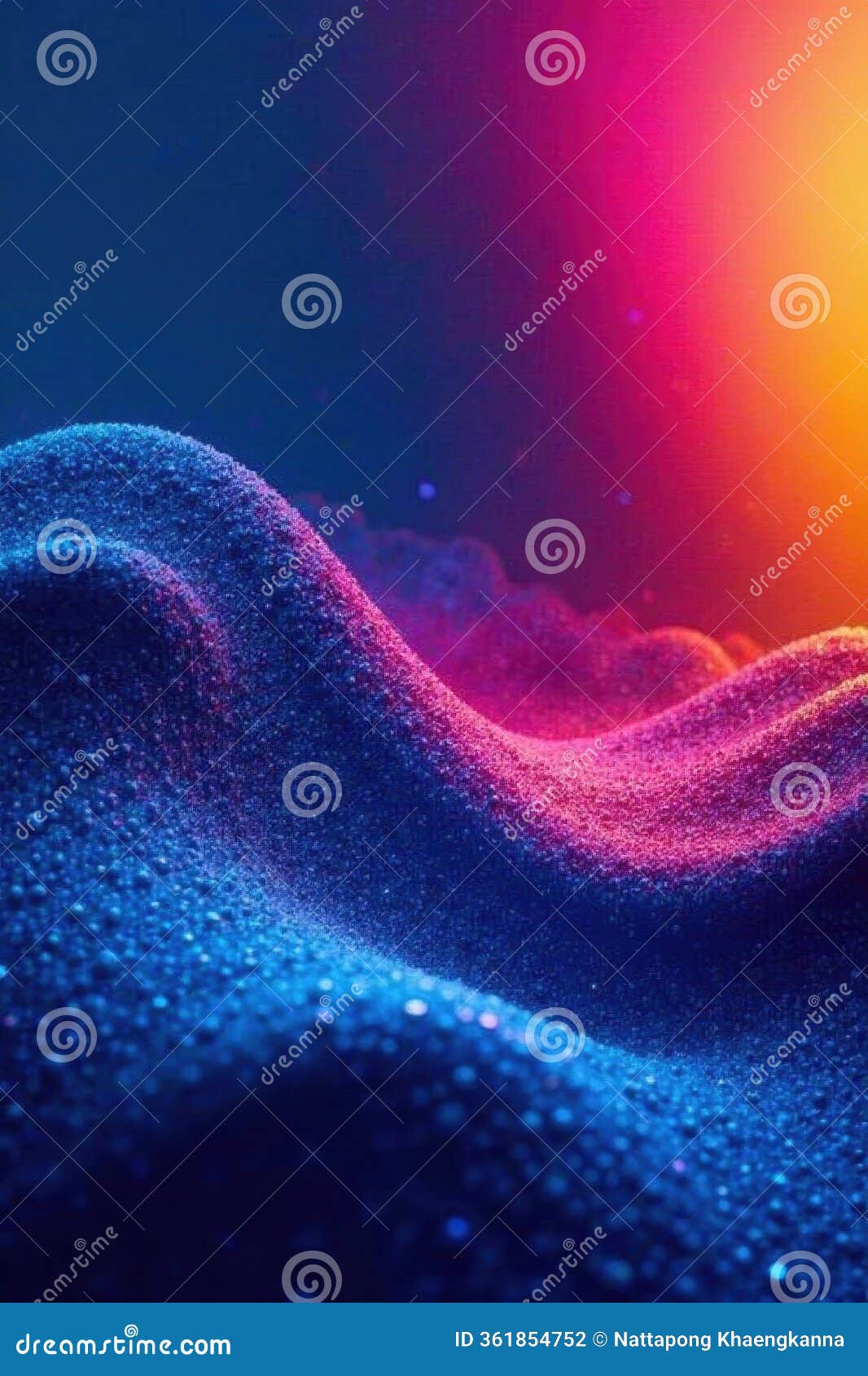 Abstract Blue Pink Yellow Gradient Wave Grainy Texture Dark Backdrop ...