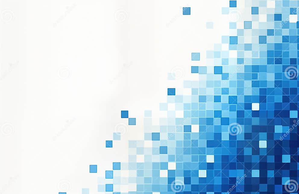 Abstract Blue Pixel Grid Background. Modern, Techy Design. Geometric ...