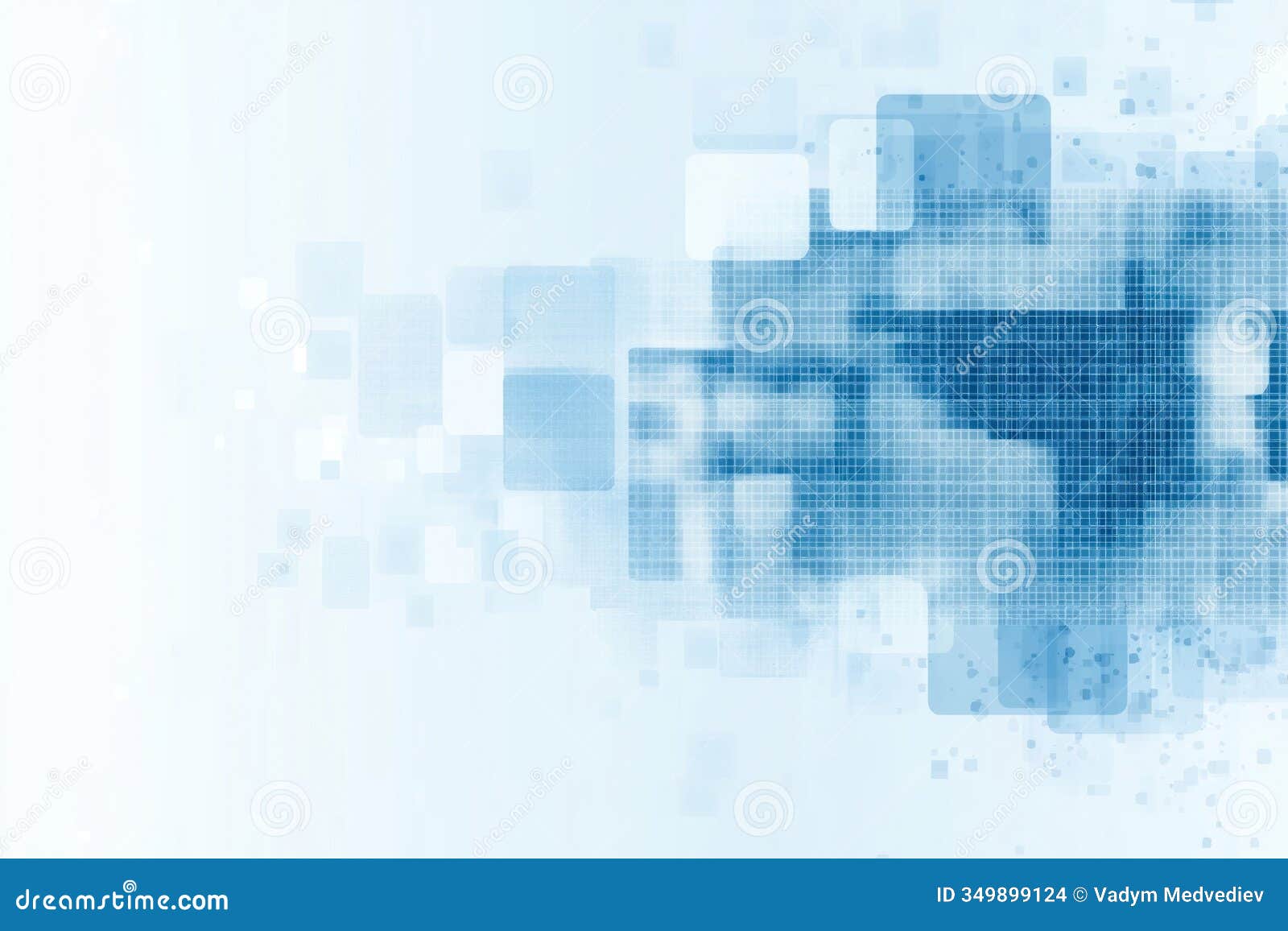 Abstract Blue Pixel Grid Background with Overlapping Squares. Modern ...
