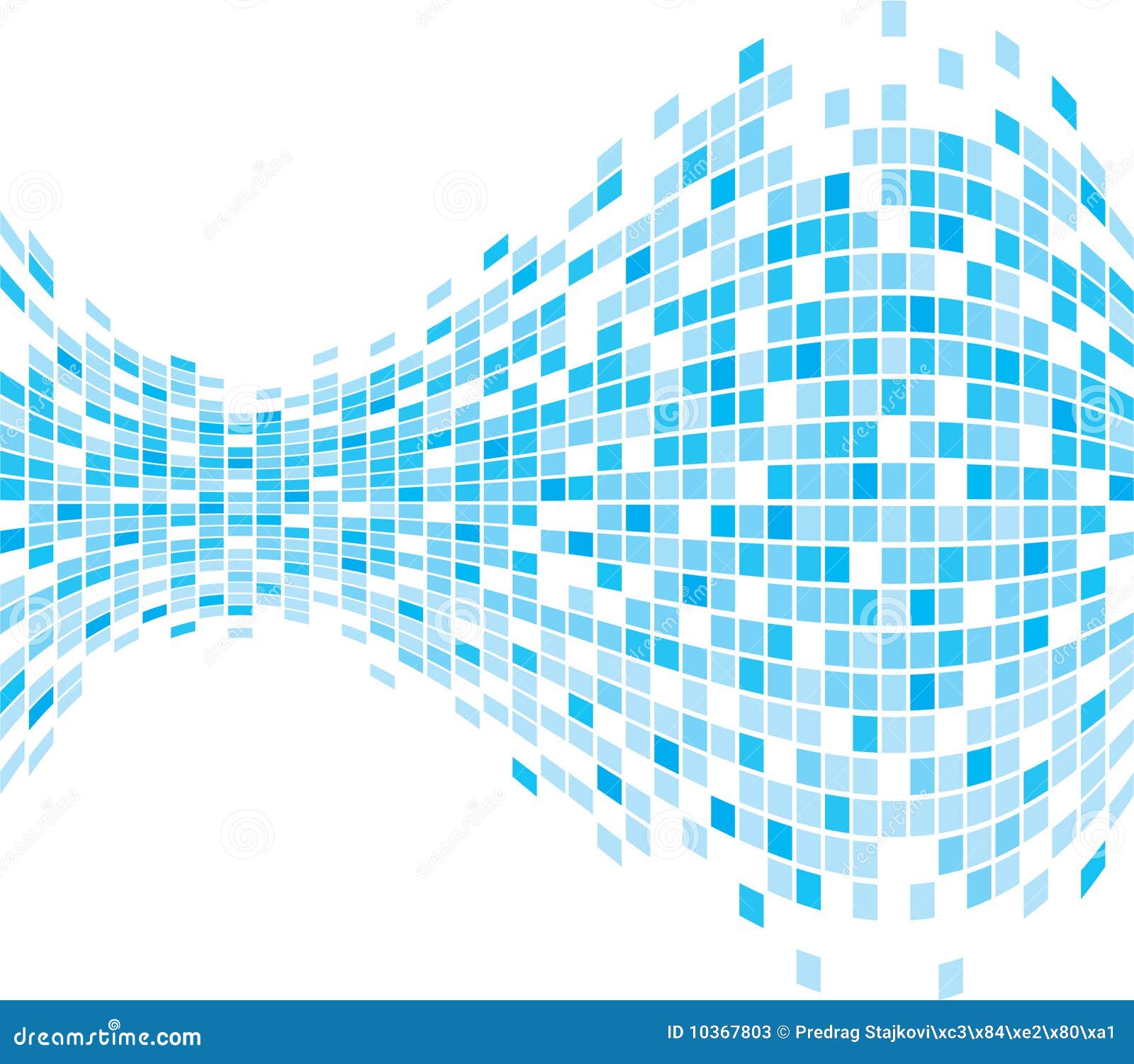 Blue Pixelated Texture Background In Perspective. Digital Technology ...