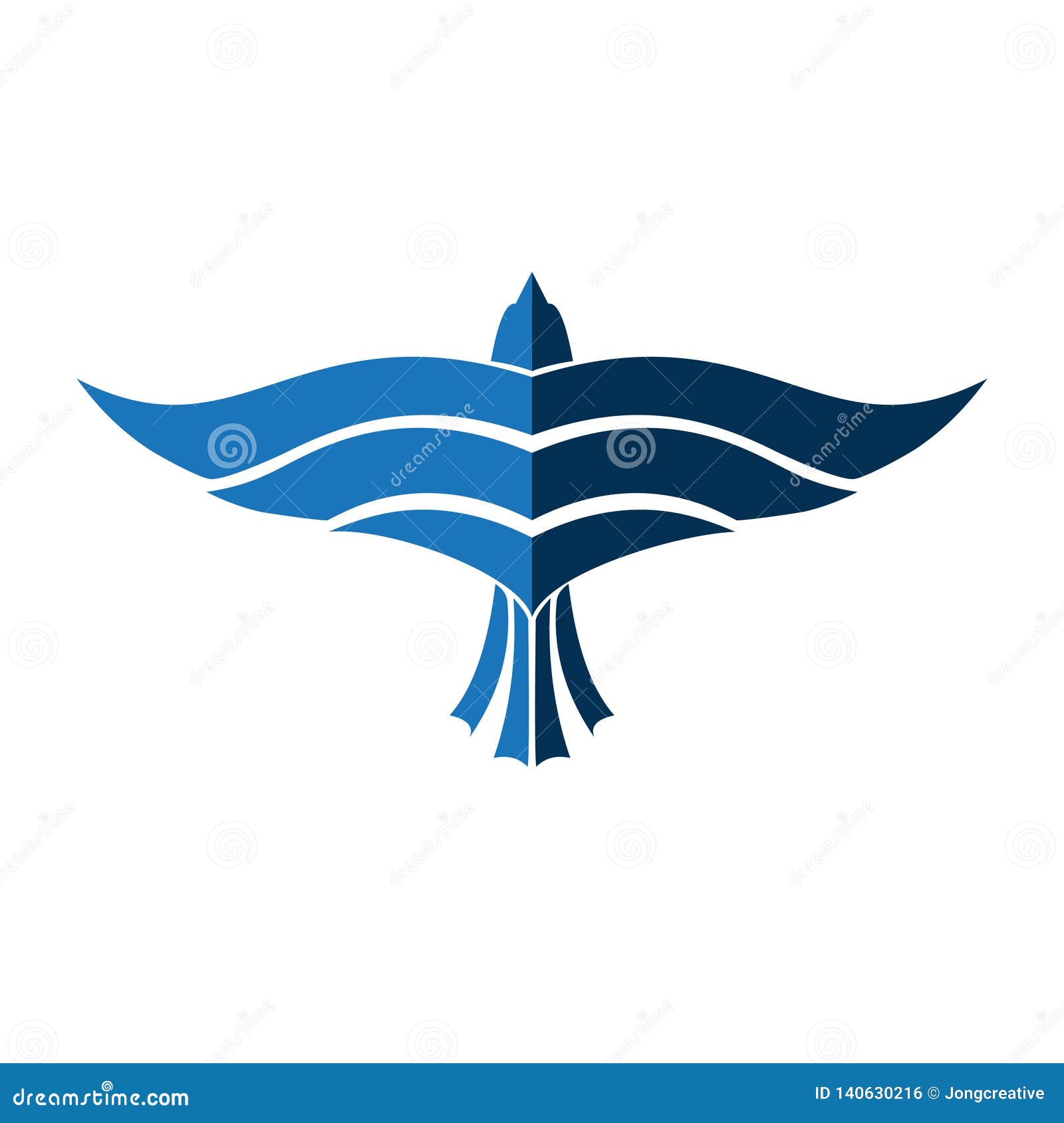 Abstract Blue Plane Fly Flight Eagle Bird Symbol Stock Vector ...