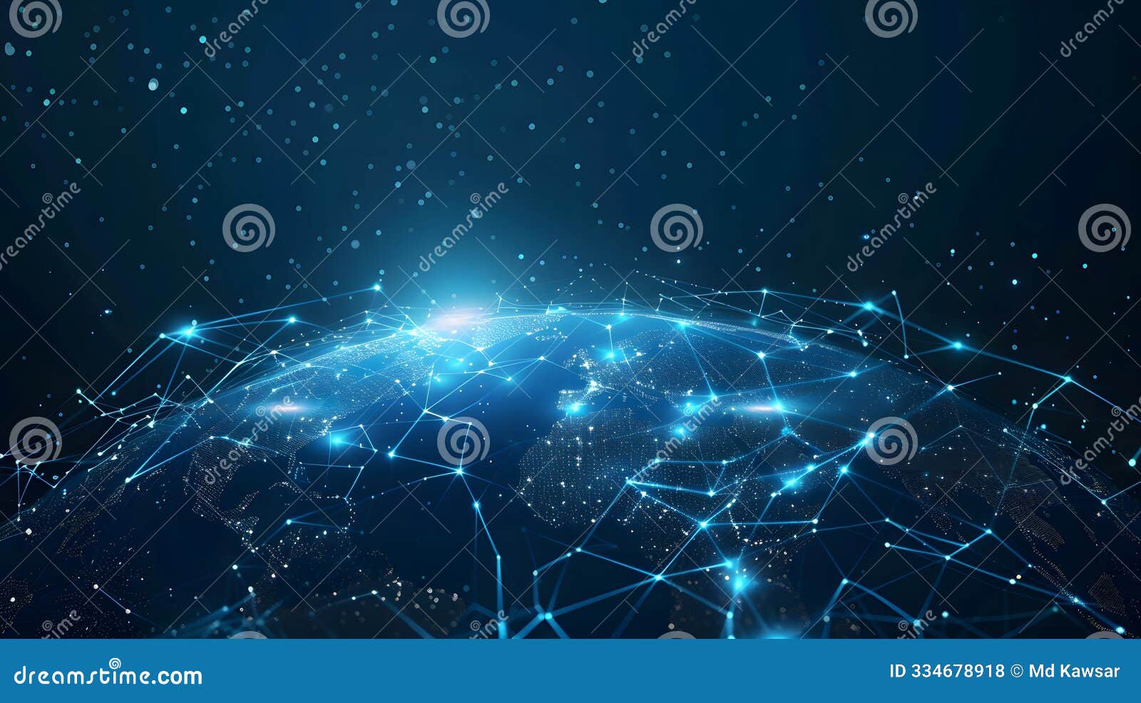 Abstract Blue Earth Digital Connections Network Stock Illustration ...