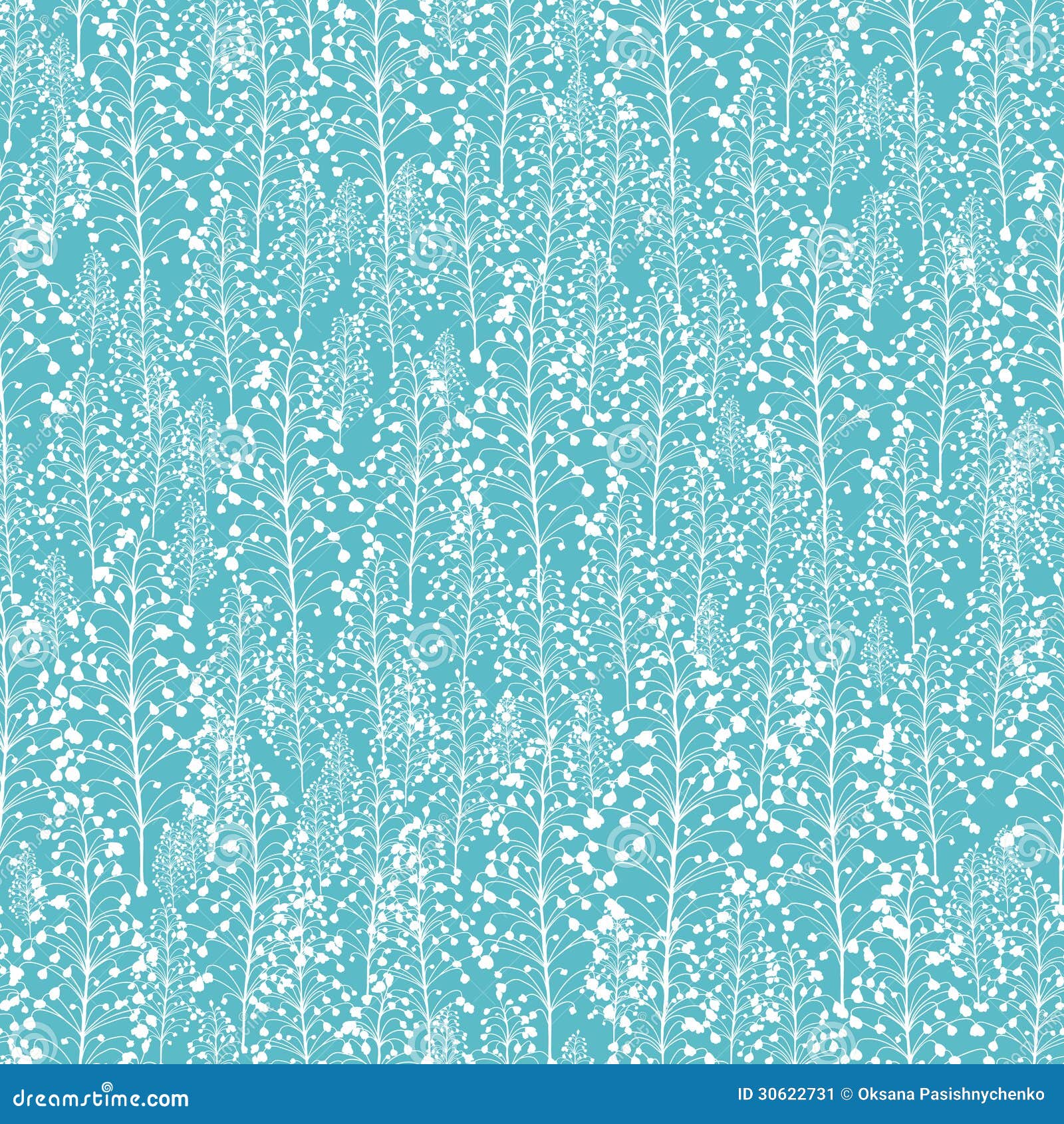 Abstract Blue Plants Seamless Pattern Background Stock Vector ...