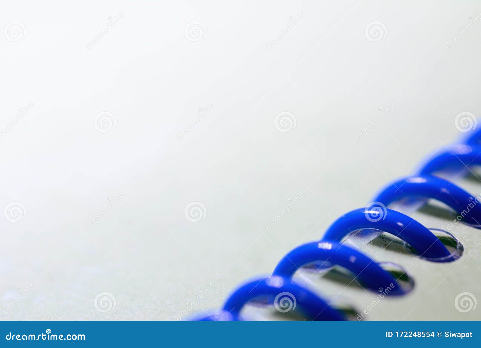 Abstract Blue Plastic Paper Binding Spine Stock Photo - Image of pages ...