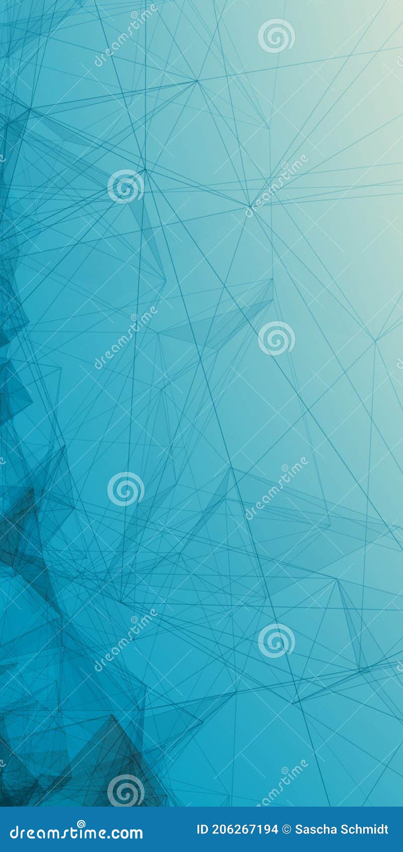 Abstract Blue Plexus Polygons on White Gradient Small Skyscraper Banner ...