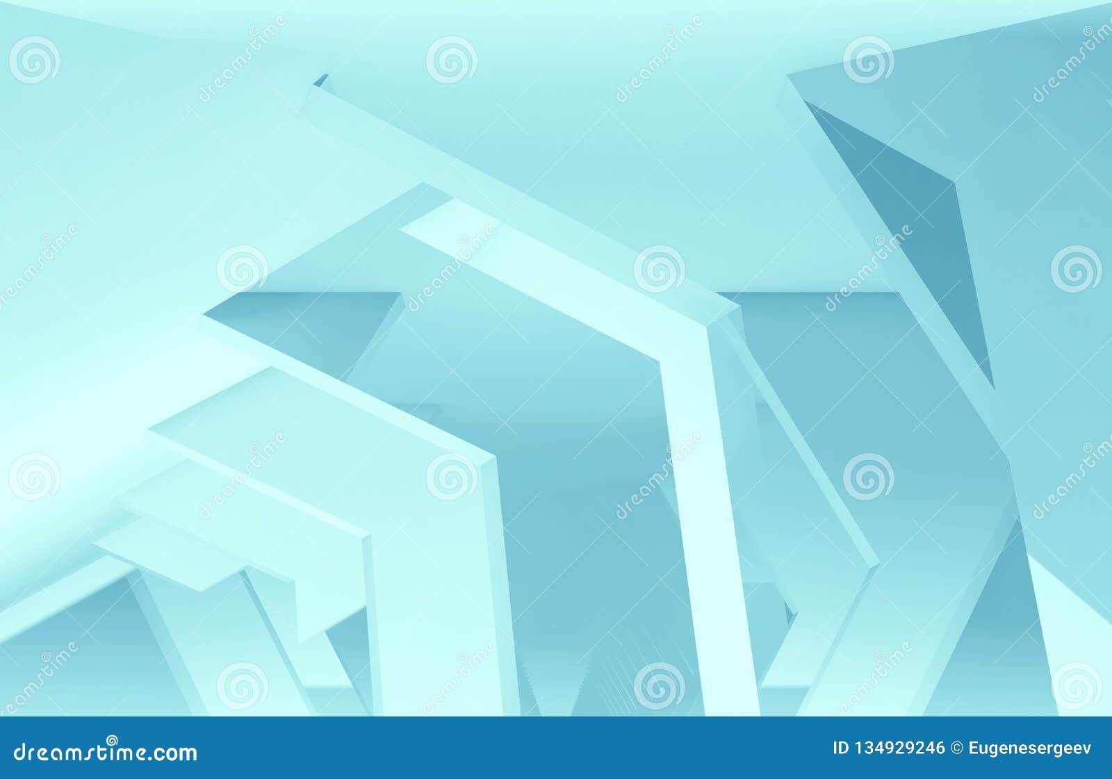 Abstract Blue Polygonal Digital Background. 3d Stock Illustration ...
