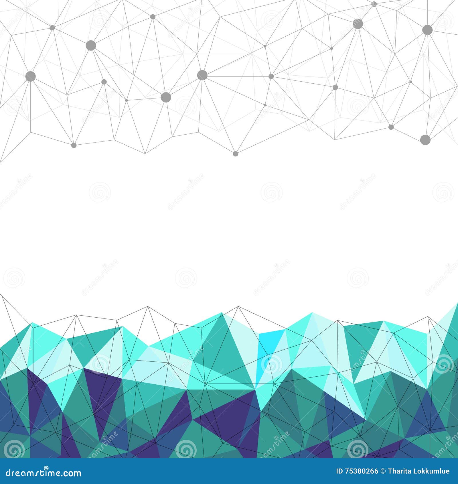Abstract Blue Polygonal, Line and Dot with White Background, Vector ...