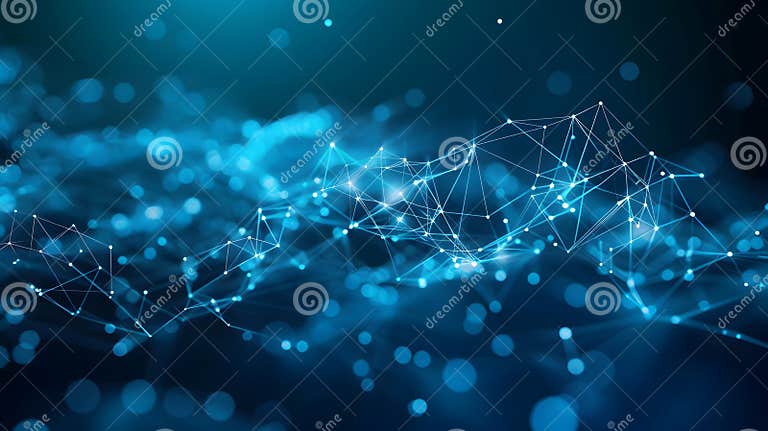 Abstract Blue Polygonal Network Connection Dots and Lines Stock ...