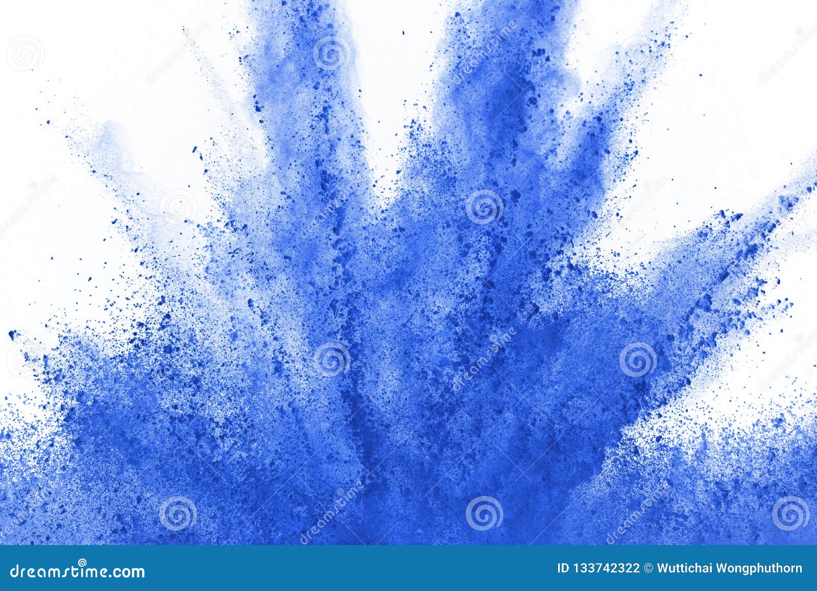 Abstract Blue Powder Splatted Background,Freeze Motion of Color Powder ...