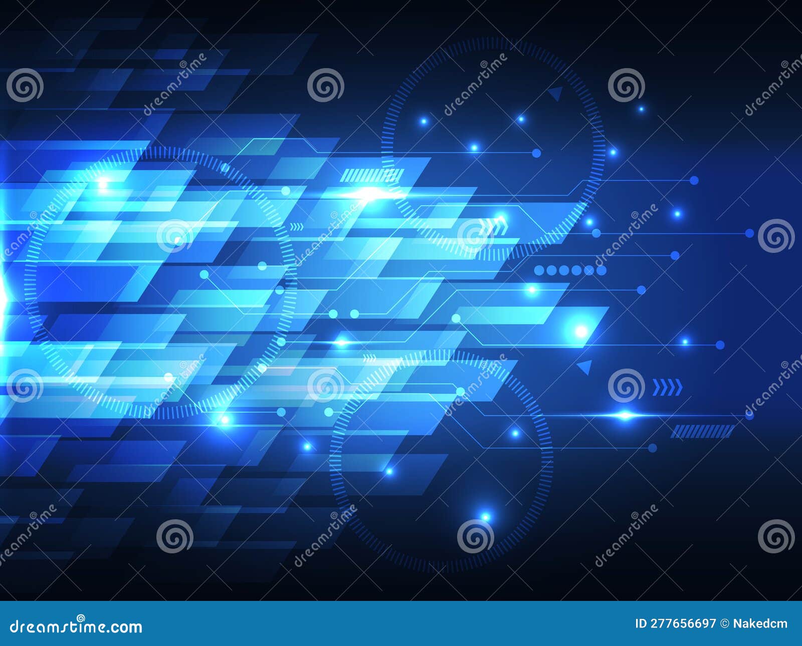 Abstract Blue Power Cyber Digital Technology Futuristic Background ...