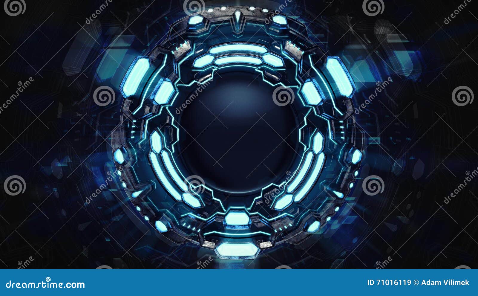 Abstract Blue Powerful Mechanical Technology Vision Stock Illustration ...