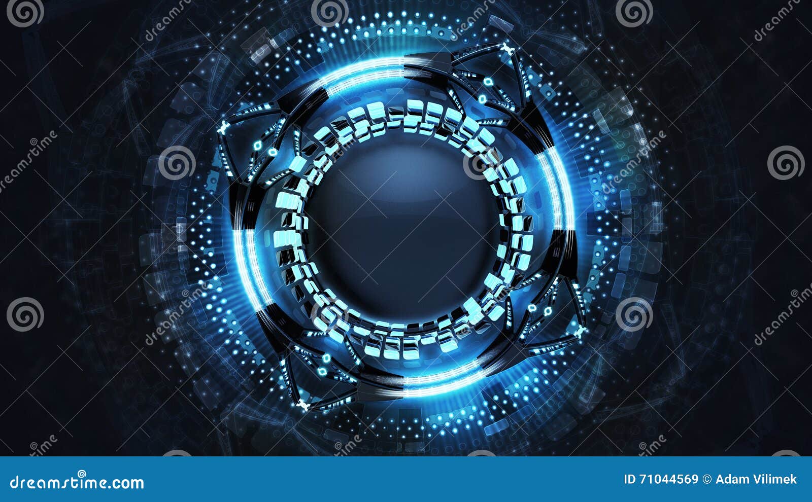 Abstract Blue Powerful Technology Design Vision Stock Illustration ...