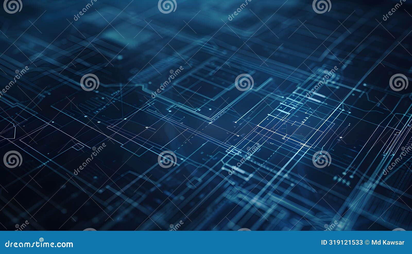 Abstract Blueprint of a Technical Drawing on Dark Background - AI ...