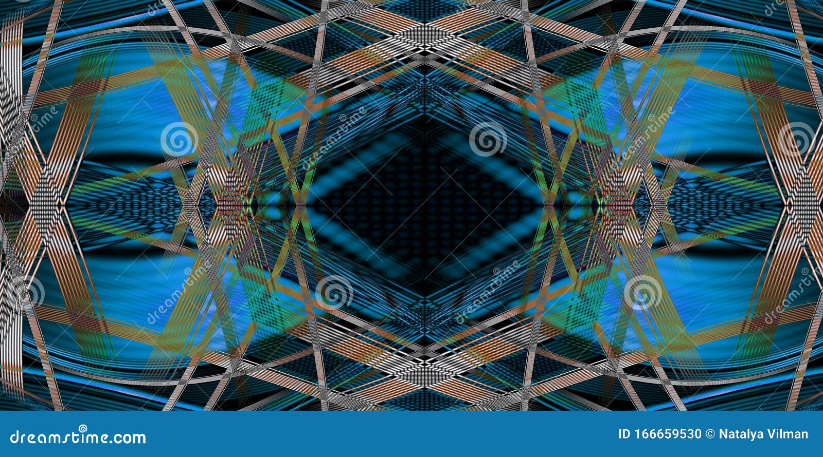 Abstract Blue Psychedelic Illustration for Design Stock Illustration ...