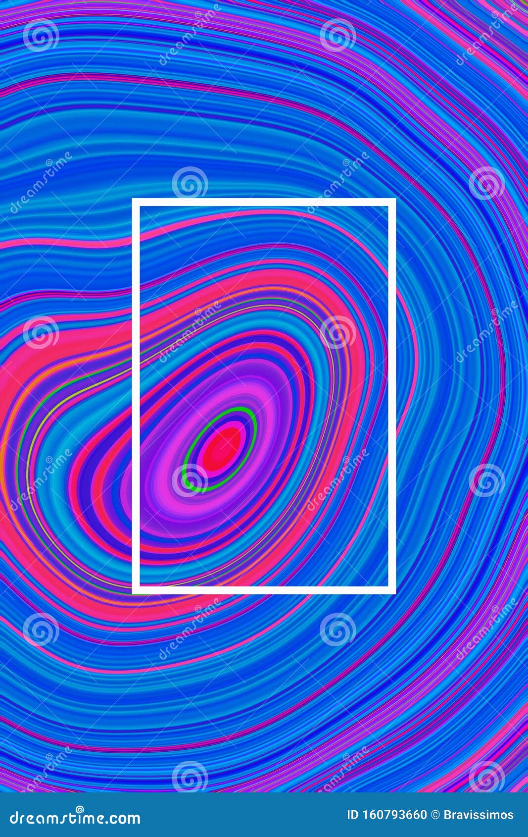 Abstract Blue Psychedelic Poster Background and Hypnotic Design, Wave Violet Stock Illustration ...