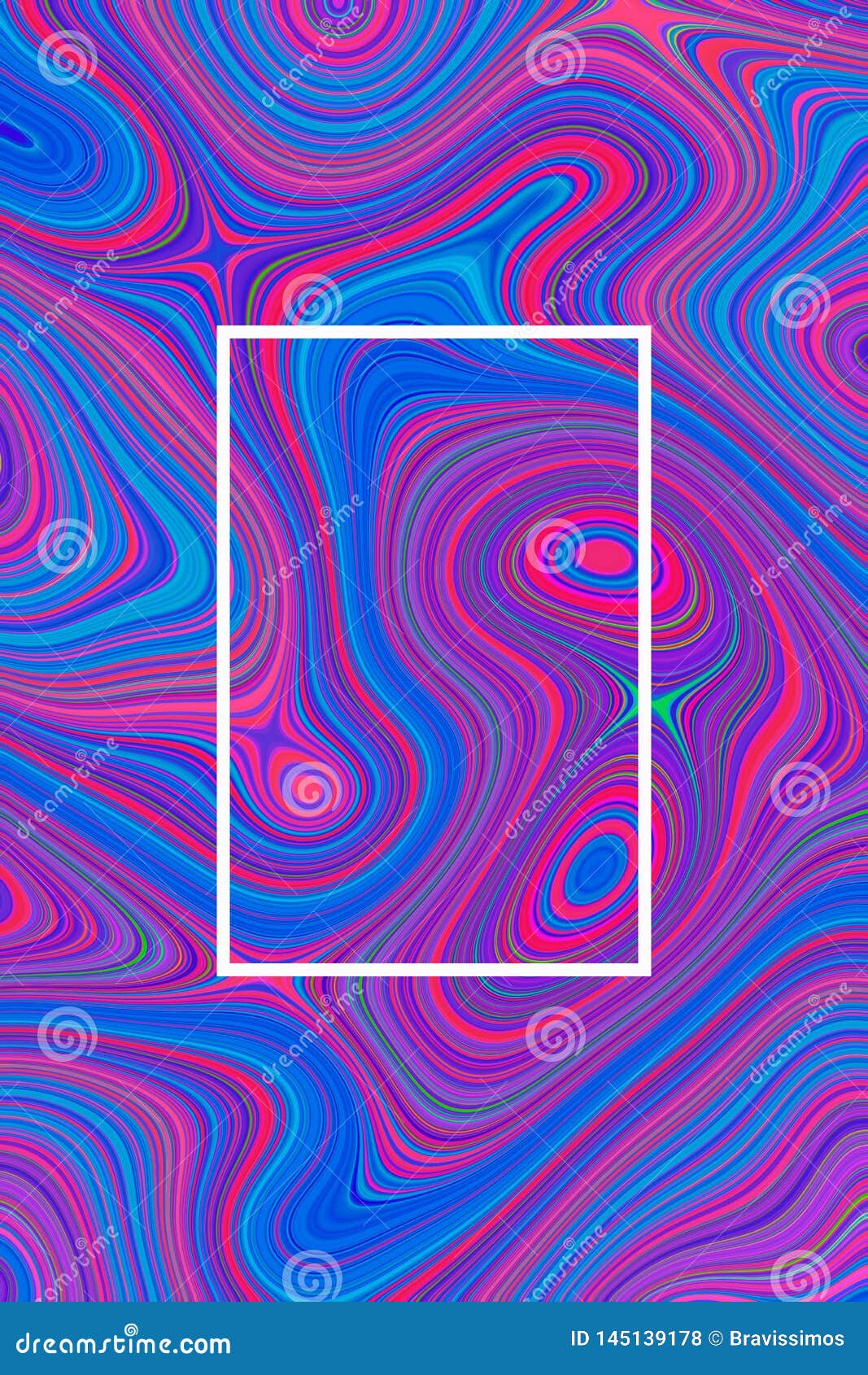 Abstract Blue Psychedelic Poster Background and Hypnotic Design ...