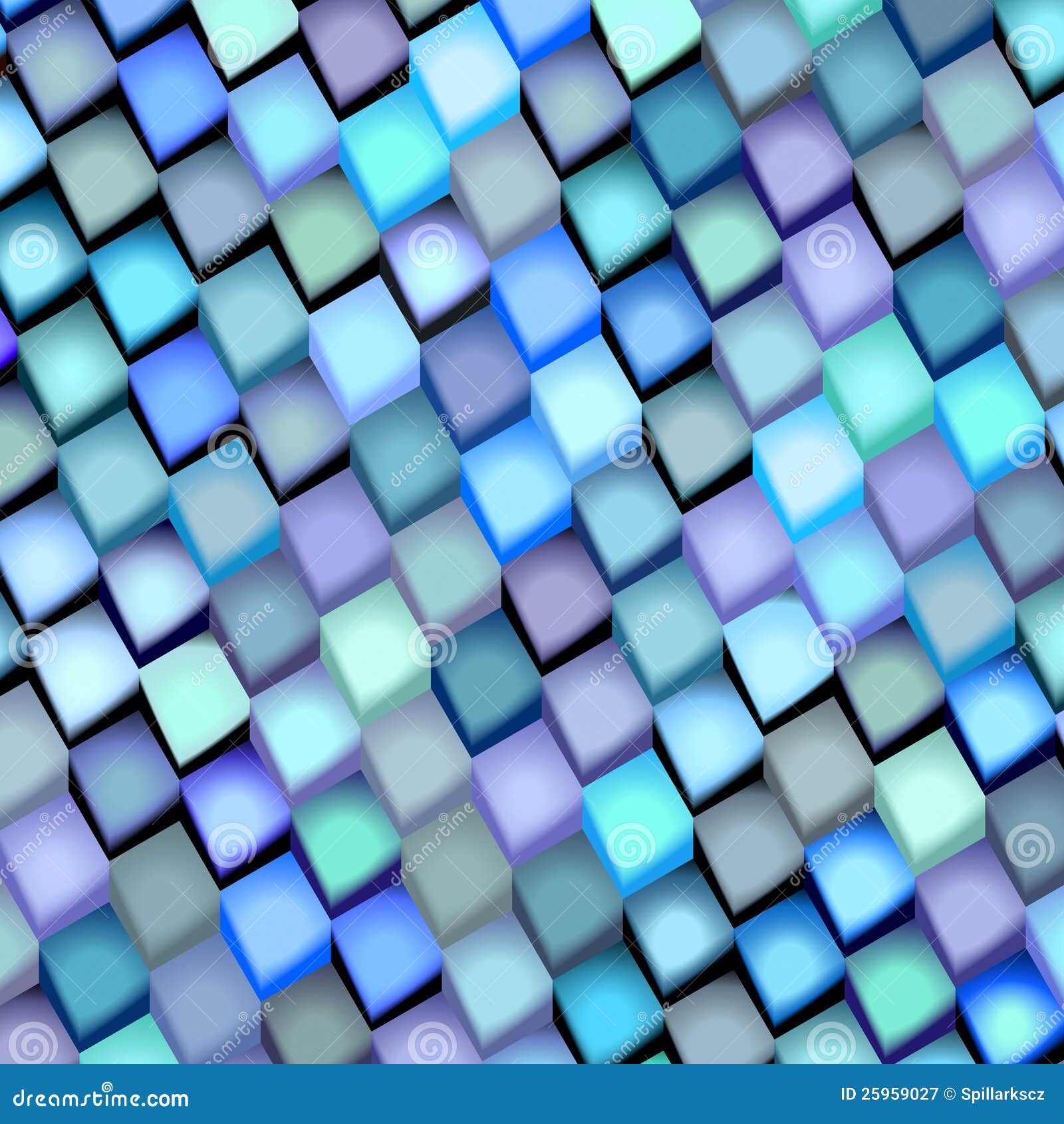 Abstract Blue Purple Cube Pattern Stock Illustration - Illustration of ...