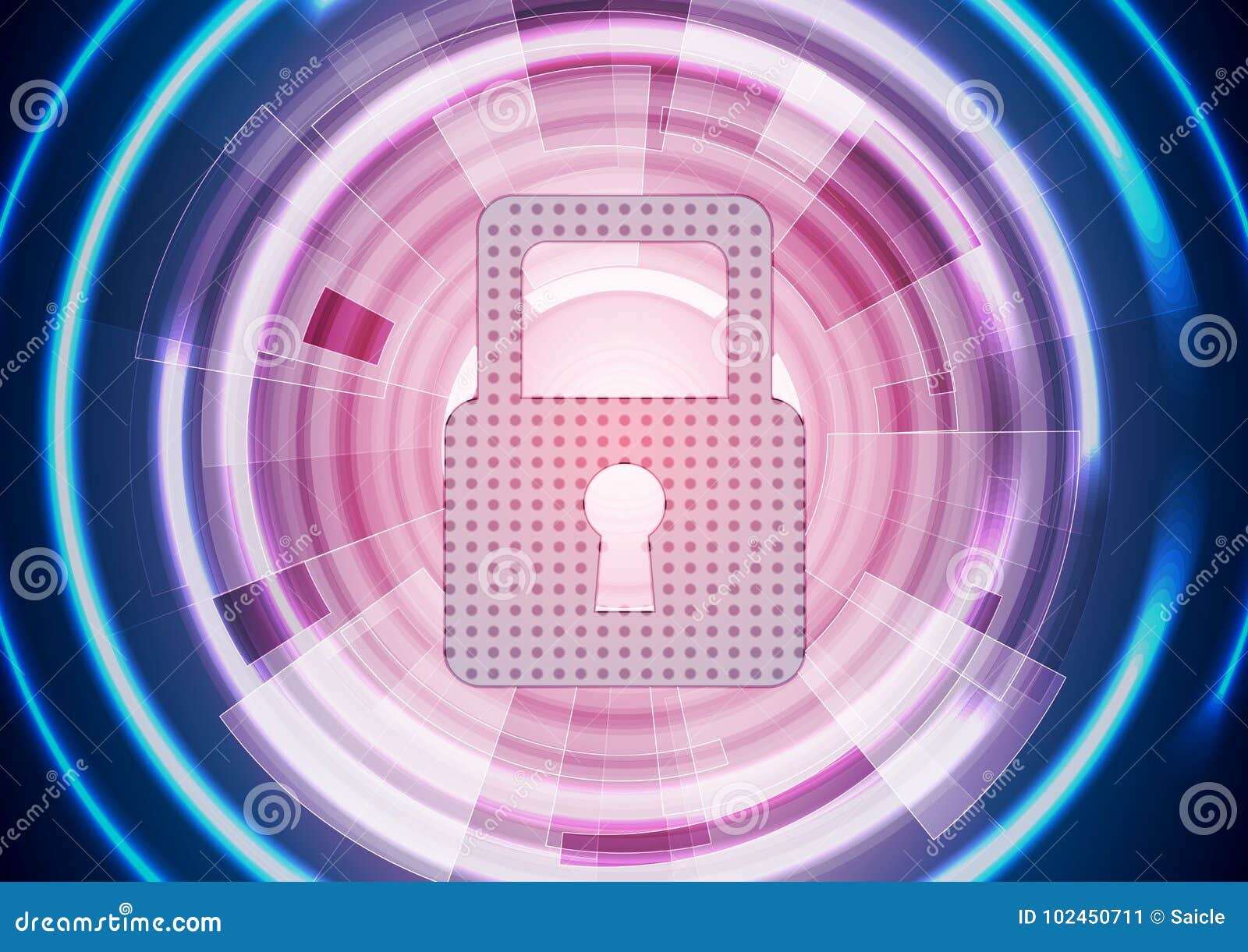 Abstract Blue Purple Glowing Tech Security Background Stock Vector ...
