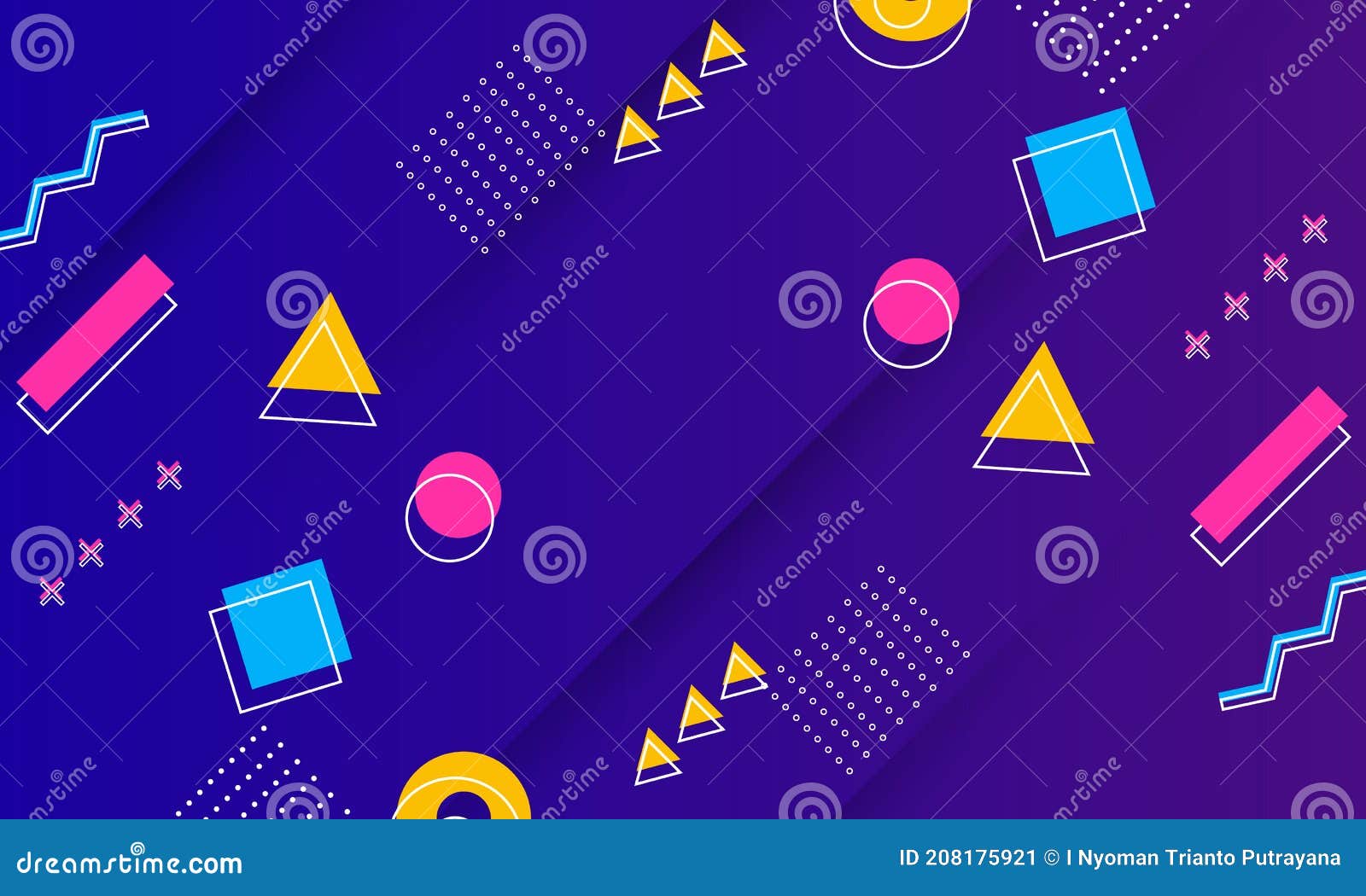 Abstract Blue and Purple Gradient Texture with Memphis Element Stock Vector - Illustration of ...