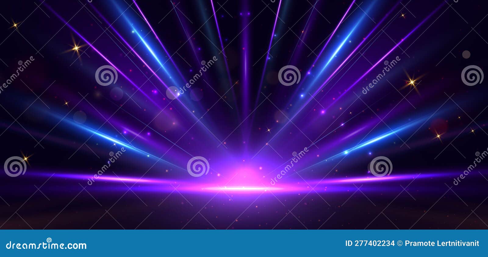 Abstract Blue and Purple Light Rays on Black Background with Lighting ...