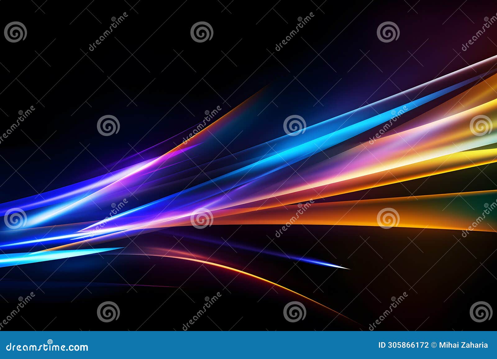 Abstract Blue and Purple Light Waves Design Stock Illustration ...