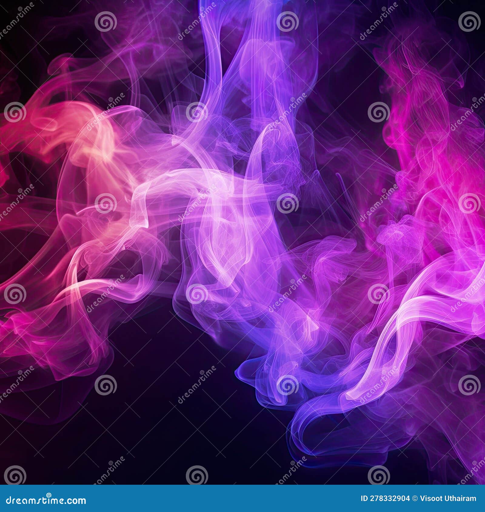 Abstract Blue And Purple Neon Lines In The Smoke,Fluorescence ...