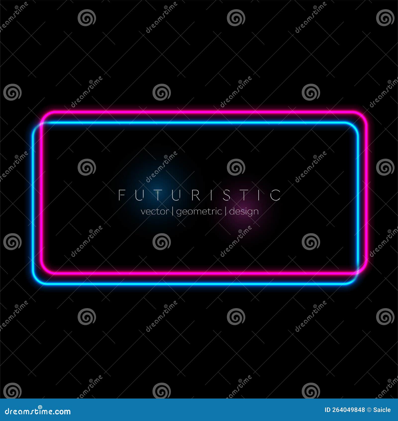 Abstract Blue Purple Neon Rectangle Frame Abstract Background Stock ...