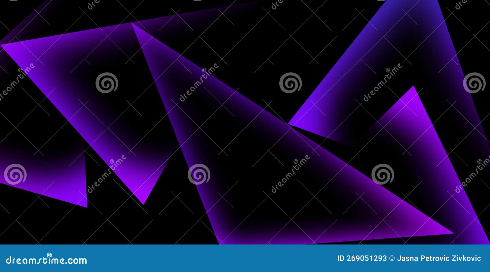 Abstract Blue Purple Tech Glowing Neon Triangle Lines Background. Stock ...