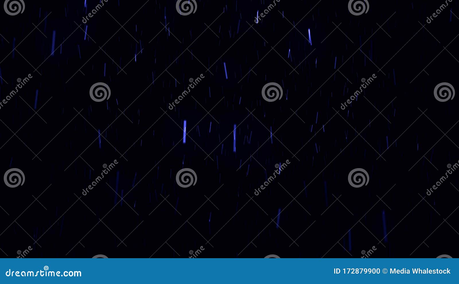 Abstract Blue Rain Drops Moving Fast from the Bottom To the Top of a Screen on Black Background ...
