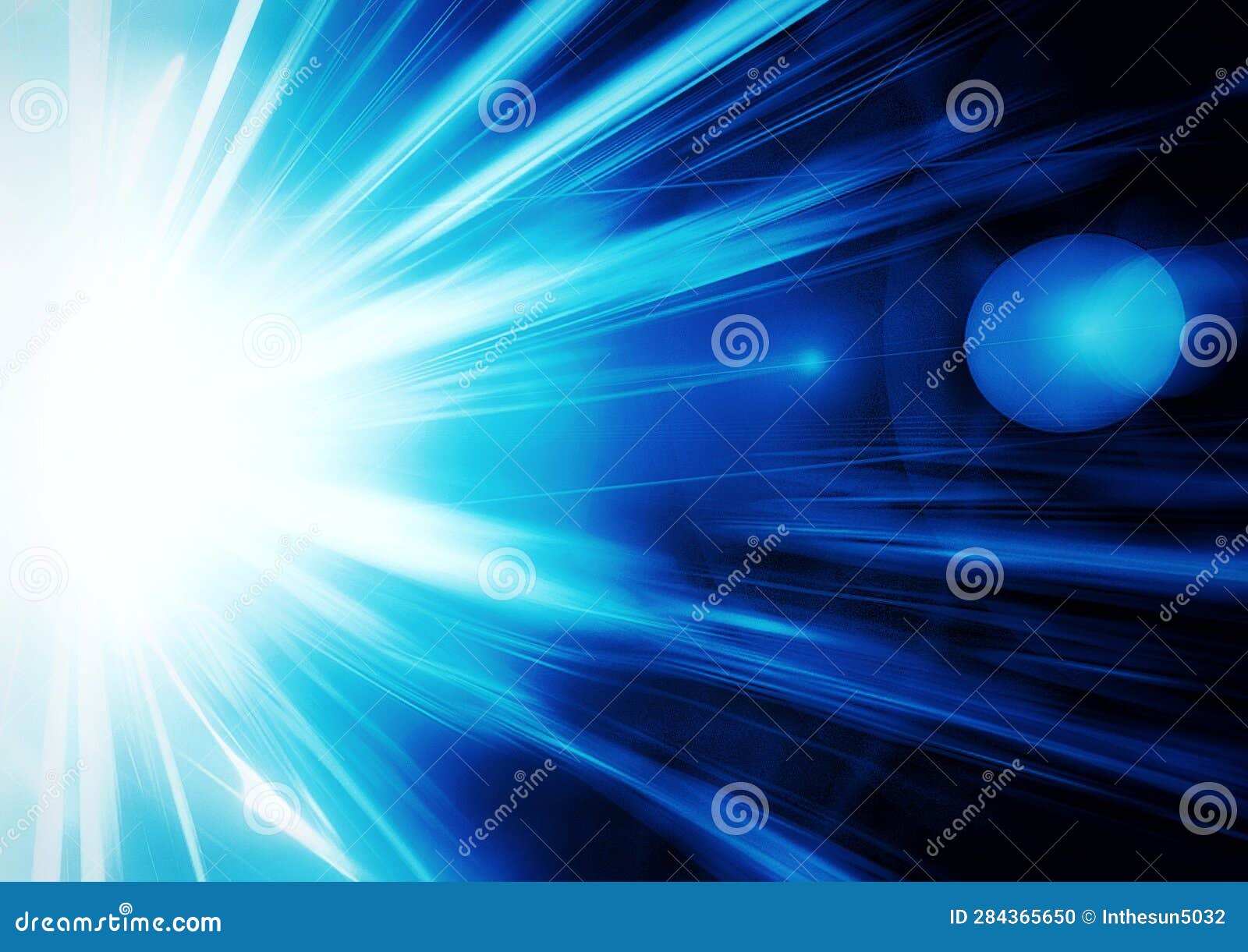 Abstract Blue Rays Background Shining in Outer Space Stock Illustration ...