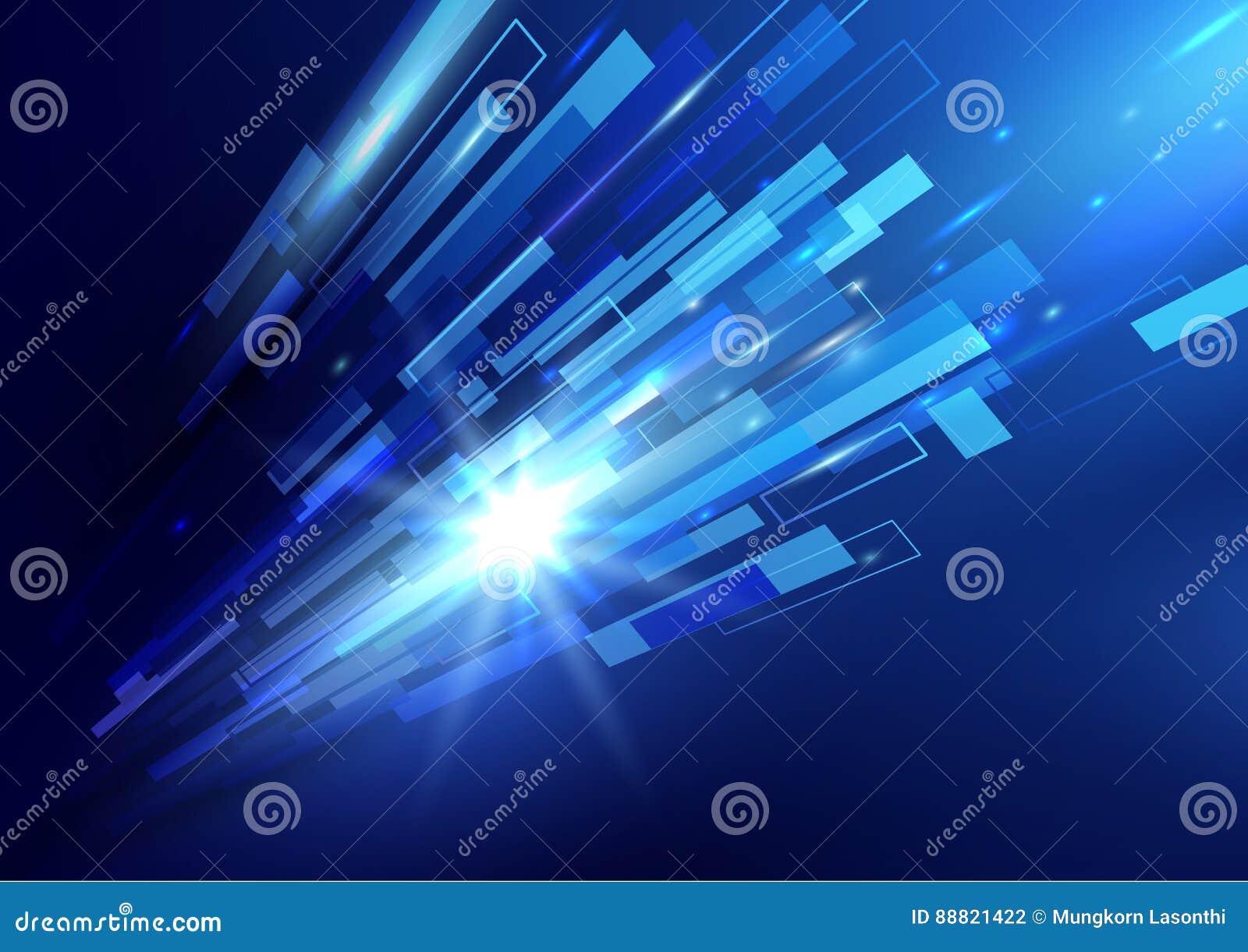 Abstract Blue Rectangles Motion Technology Concept Background Stock Vector - Illustration of ...